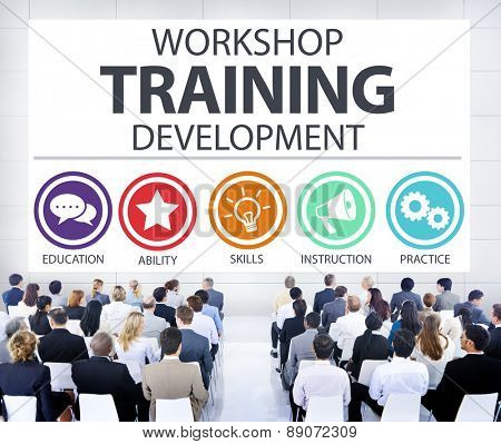 Workshop Training Teaching Development Instruction Concept Poster ID ...